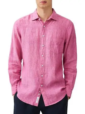 Rodd & Gunn Coromandel Linen Shirt Flamingo