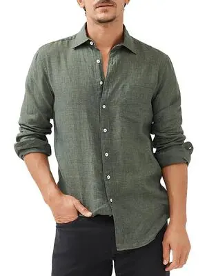 Rodd & Gunn Coromandel Linen Shirt Forest
