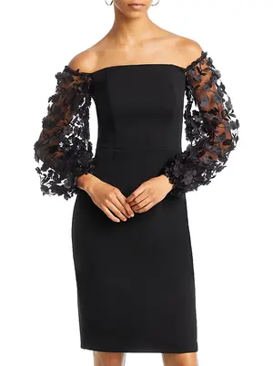 Eliza J Off-The-Shoulder Dress Black