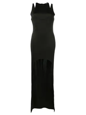 Balmain Layered Long Dress - Black