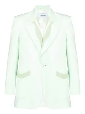 Casablanca Ribbed-trim Single-breasted Blazer - Green