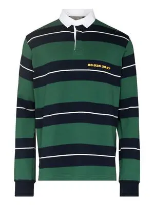 VTMNTS Barcode-print Striped Polo Shirt