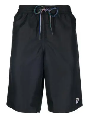 Paul Smith Patch-detail Drawstring Shorts - Blue