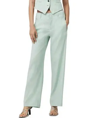 Rag & Bone Dylan Crop Linen Blend Trousers - Mint