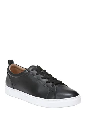 Vionic Lucas Leather Low Top Sneaker Black Leather