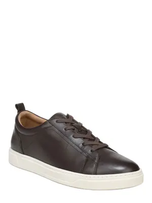 Vionic Lucas Leather Low Top Sneaker Chocolate Leather