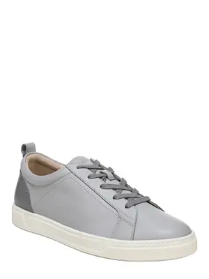 Vionic Lucas Leather Low Top Sneaker Light Grey Leather