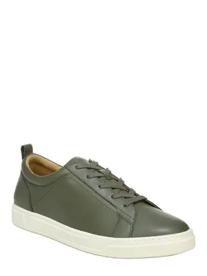 Vionic Lucas Leather Low Top Sneaker Olive Leather