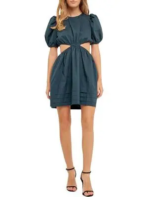 English Factory Cutout Puff Sleeve Mini Dress - Amazon
