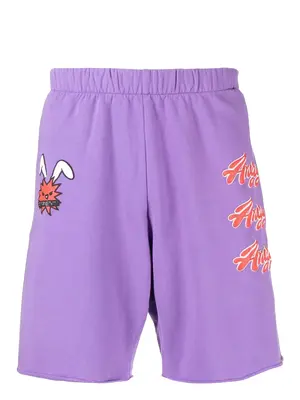 Natasha Zinko Slogan-print Track Shorts - Purple