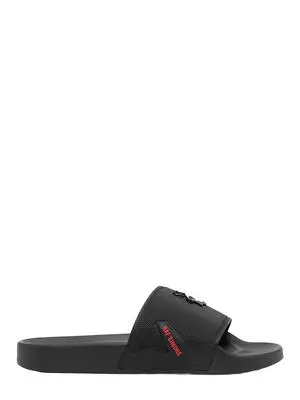 Raf Simons Astra Logo-plaque Slides - Black