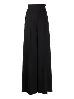 Rochas Ruffle Wide-leg Trousers - Black