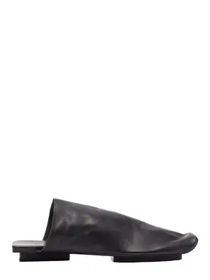 UMA WANG Square-toe Flat Mules - Black