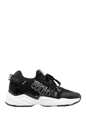 Versace Logo-print Lace-up Sneakers - Black