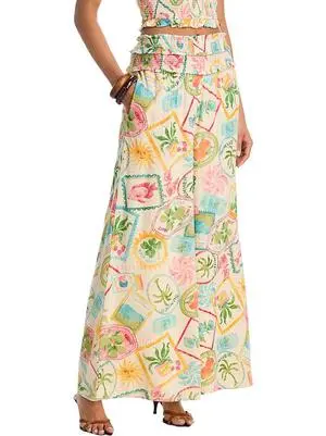 Aqua Smocked Waist Wide Leg Pants - Sea Breeze