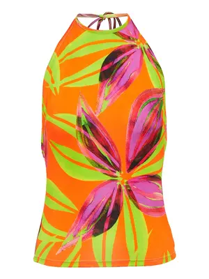 LOUISA BALLOU Printed Halterneck Top - Multicoloured