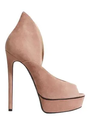 Casadei Suede Platform Pumps - Antique Rose