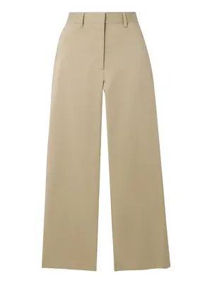 Matteau Organic Cotton-blend Twill Straight-leg Pants - Neutrals