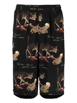 ENDLESS JOY Dreamt Motif-print Bermuda Shorts - Black