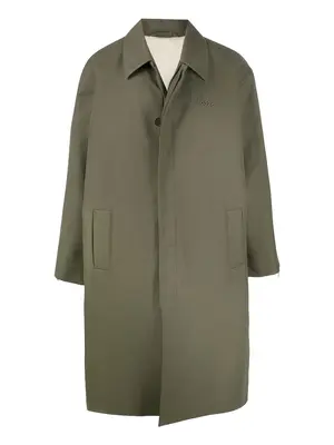 032C Logo-plaque Trench Coat - Green