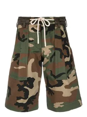 PALM ANGELS Camouflage-print Knee-length Shorts