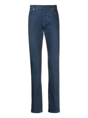 Kiton Slim-cut Chino Trousers - Blue