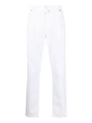 Incotex Pleat-detail Straight-leg Trousers - White