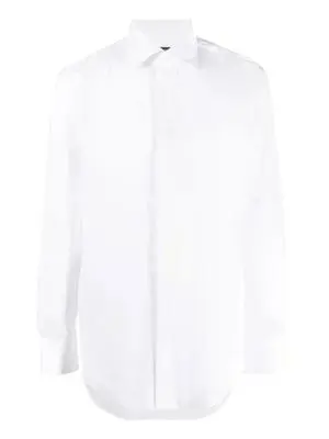 FINAMORE 1925 Plain Long-sleeve Shirt - White