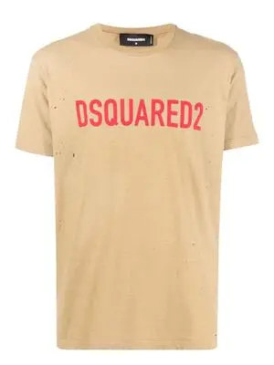 Dsquared2 Logo-print Short-sleeve T-shirt - Neutrals