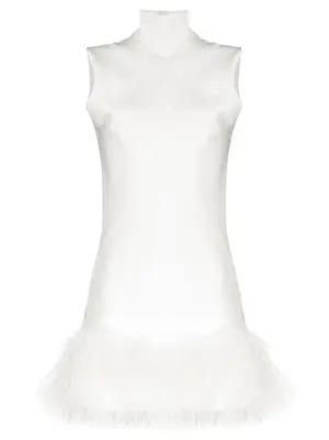 16Arlington Umiko Feather-trimmed Mini Dress - White