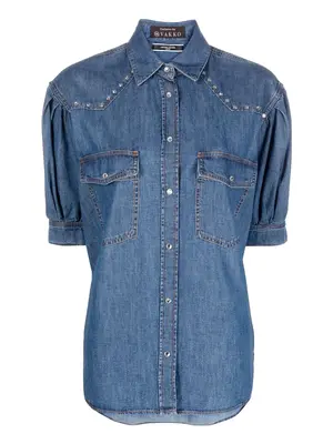 JACOB COHEN Jacob Cohën Crystal-Embellished Denim Shirt