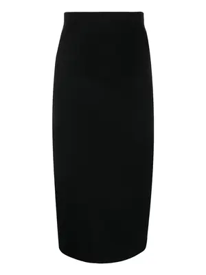 Victoria Beckham Knitted Midi Pencil Skirt - Black