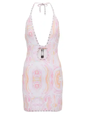 REINA OLGA Marble Sparkle Cutout Minidress - Multicoloured