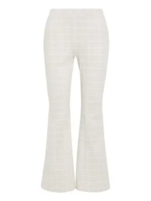 Rosetta Getty Checked Cady Flared Pants - Beige