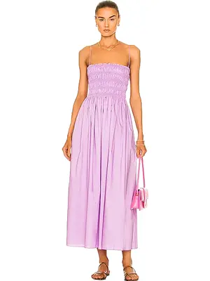 Matteau Shirred Bodice Dress Violet