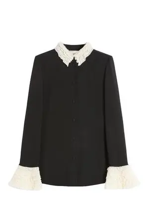 Valentino Garavani Silk Georgette Blouse - Black/ivory