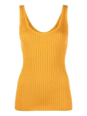 Chloé Ribbed Knit Tank Top - Yellow
