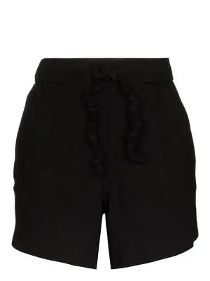 GANNI Crinkled Drawstring Shorts - Black