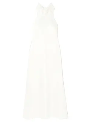 Galvan Sienna Halterneck Midi Dress - White
