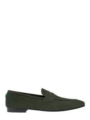 BOUGEOTTE Bougeotte Flaneur Suede Penny Loafers Olive