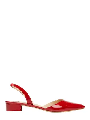 Manolo Blahnik Aspro Patent Slingback Ballerina Pumps - Red