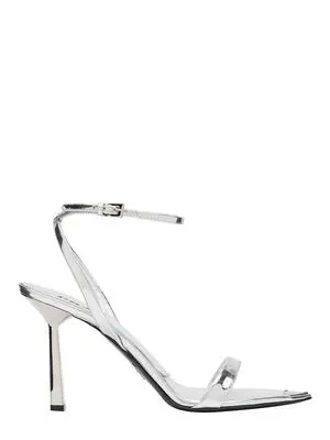 Prada Leather Ankle-Strap Sandals Gray