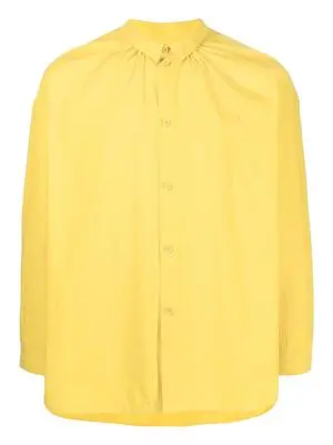 TOOGOOD Gathered Long-sleeve Linen Shirt - Yellow