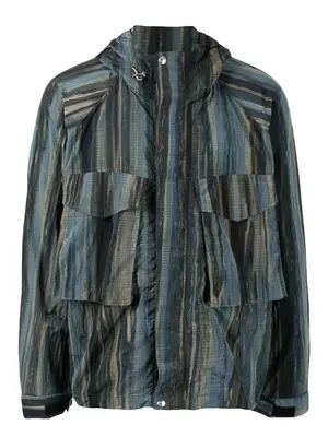 Paul Smith Woodland-print Hooded Jacket - Blue