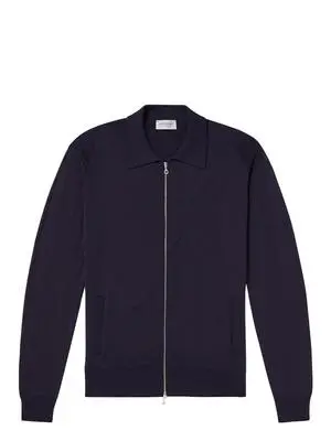 John Smedley Alston Slim-fit Merino Wool Zip-up Cardigan - Blue