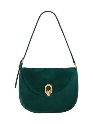 Savette Savette The Tondo Suede Hobo Bag Forest