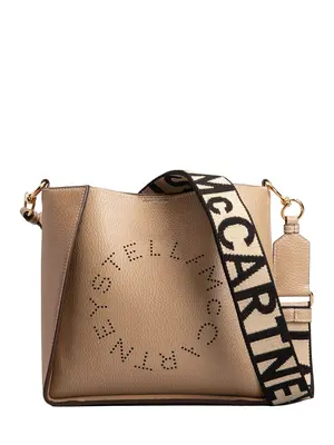 Stella McCartney Mini Logo Grain Vegan Leather Crossbody Bag Sand