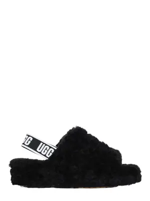 UGG Fluff Yeah Flatform Slippers - Black