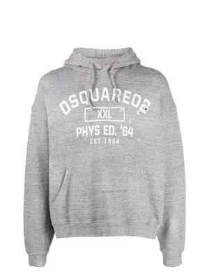 Dsquared2 Distressed Logo-print Hoodie - Grey