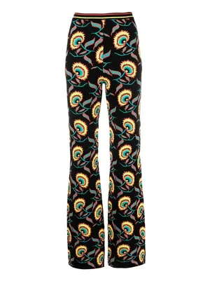 Rabanne Floral-print Trousers - Black